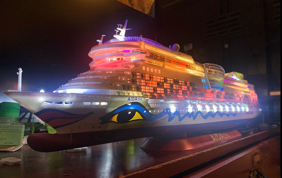 Revell AIDA Blu Model Illuminated with Evan Designs LEDs