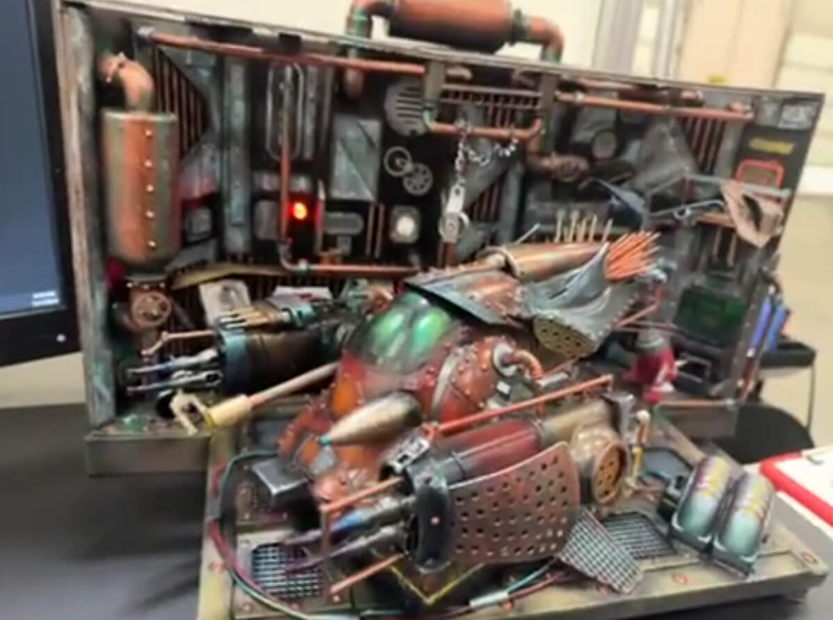 Mandalorian Diorama with Red & Blue LED Lighting – Evan Designs