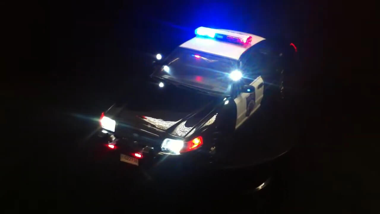 Sacramento City Police Car with Wig Wag Lighting