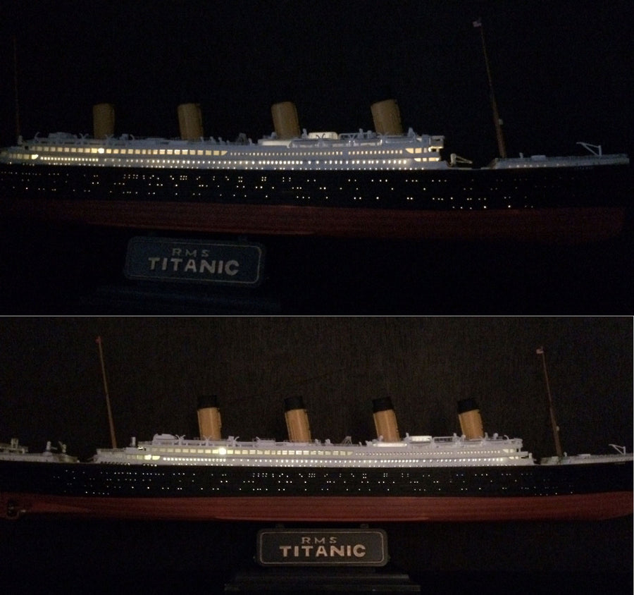 Titanic Model with LEDs and Fiber Optics Lighting